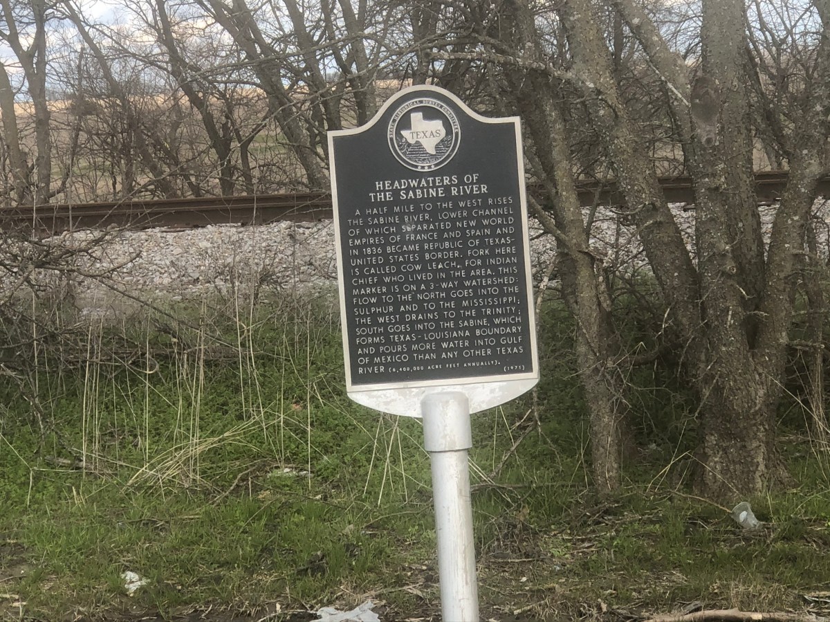 Headwaters of the Sabine River – Historical Markers of the World