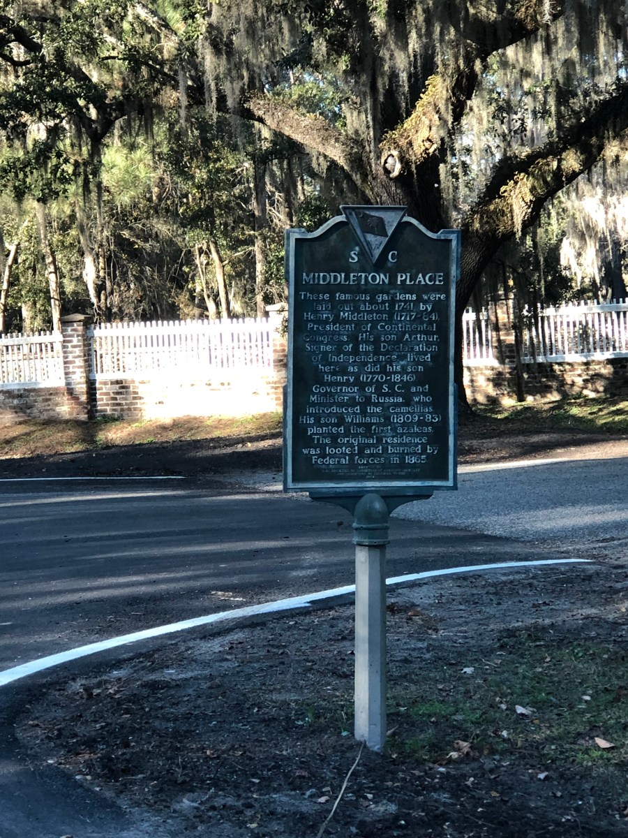 Middleton Place/Arthur Middleton Historical Marker, Summerville, South ...