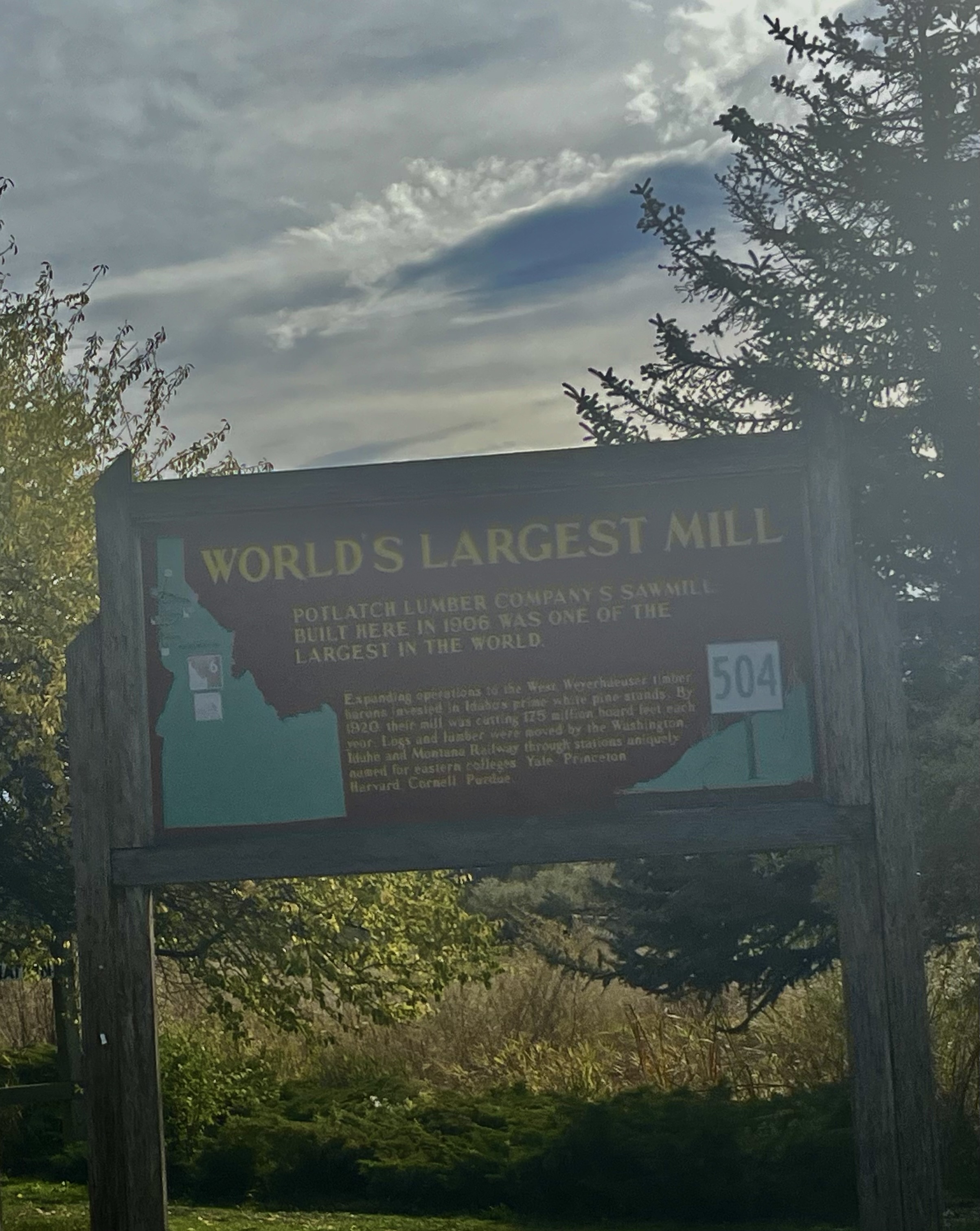 World’s Largest Mill, Potlatch, Idaho – Historical Markers of the World